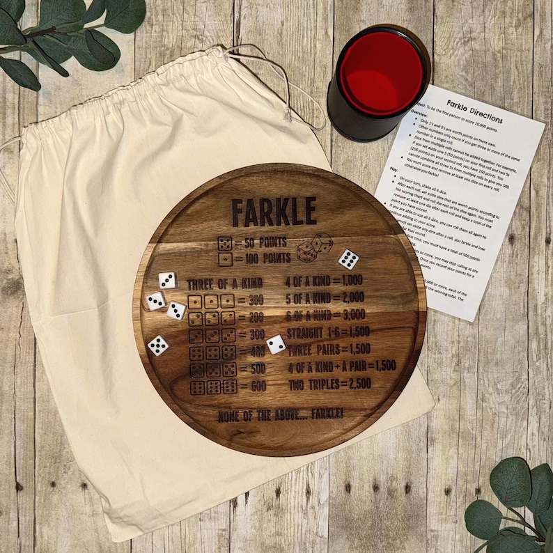 Farkle Dice Rolling Game - Perfect as a Unique Gift, a Cabin, or Family ...