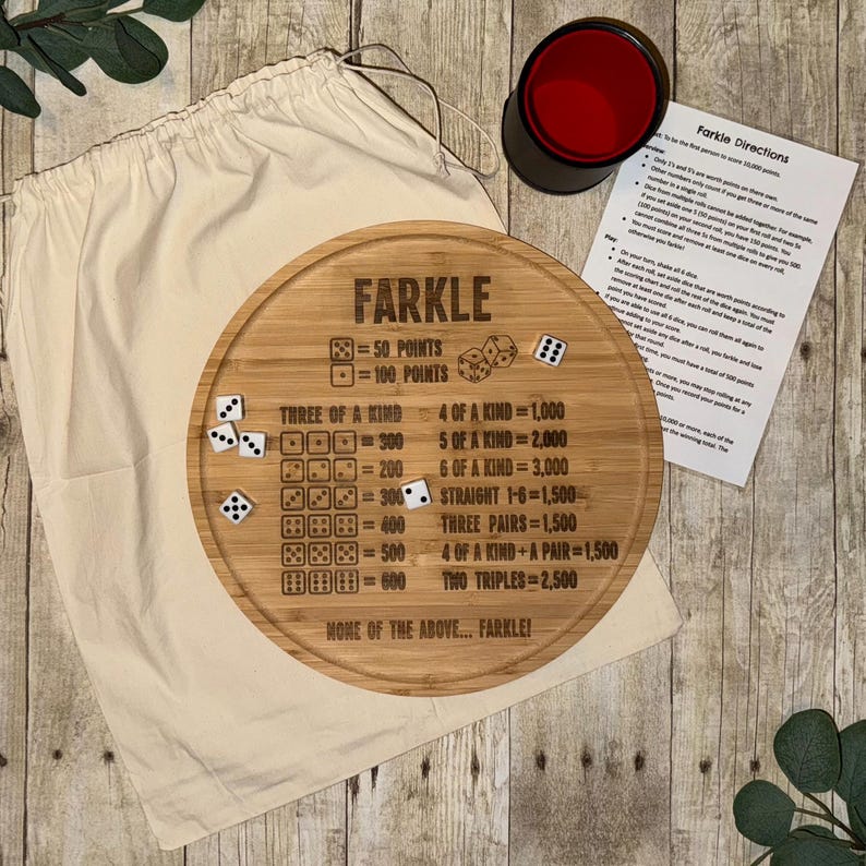 Farkle Dice Rolling Game - Perfect as a Unique Gift, a Cabin, or Family ...