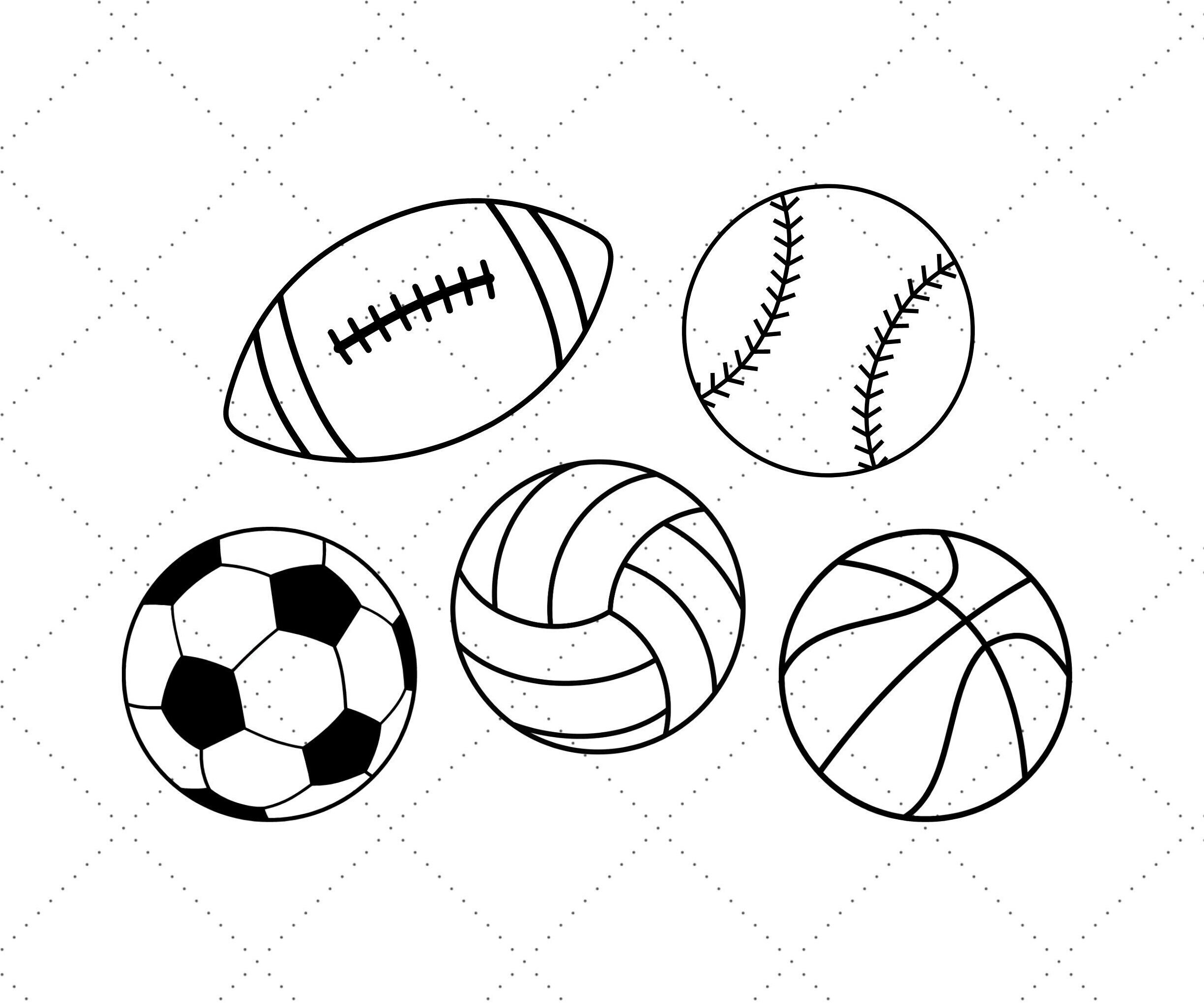 Sports Balls Digital File Bundle - SVG, JPEG, PNG, and Pdf - Instant ...