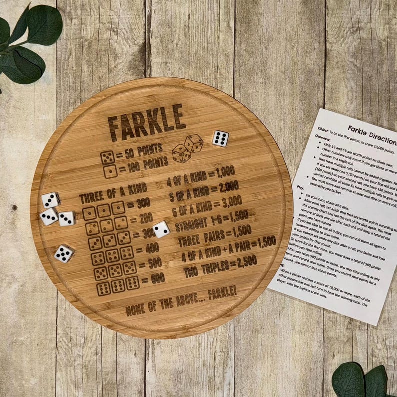 Farkle Dice Rolling Game - Perfect as a Unique Gift, a Cabin, or Family ...