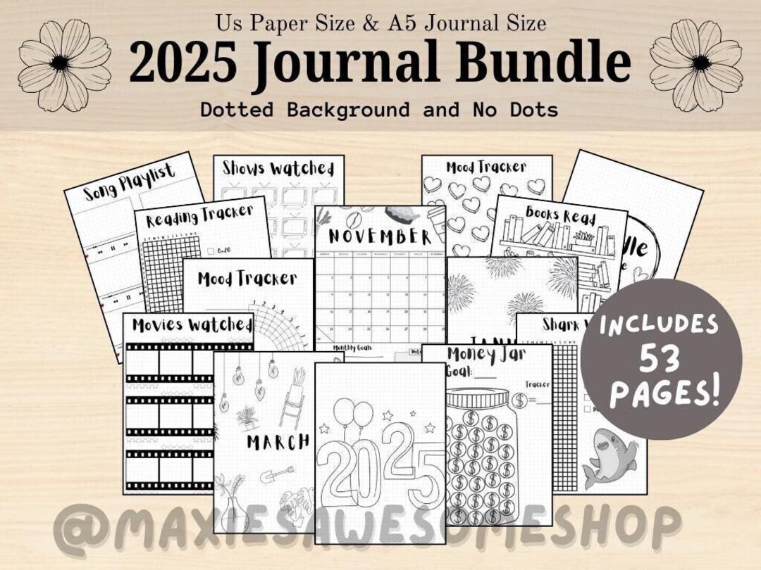 2025 JOURNAL BUNDLE PRINTABLE Journal Pages / Digital Planner Pages ...