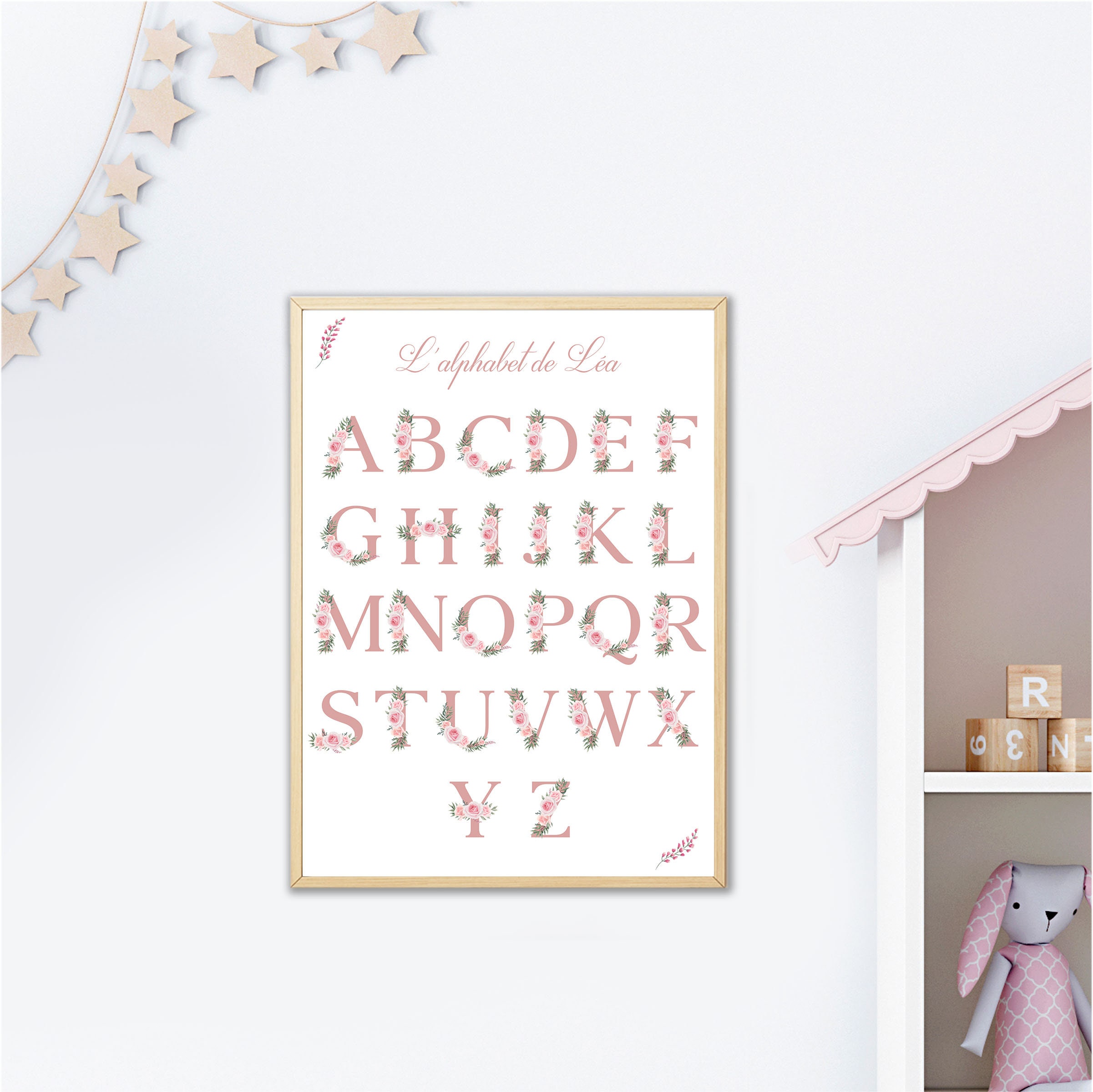 Floral Alphabet Poster Educational Poster Alphabet - Etsy
