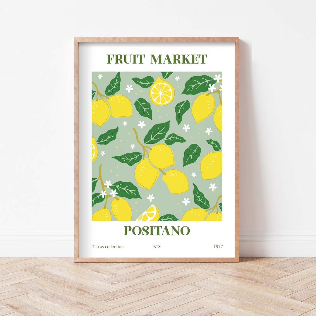Affiche graphique fruit market, Affiche botanique,Impressions d'art ...