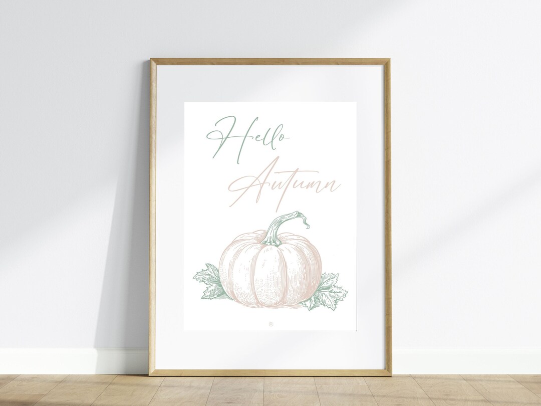 Pumpkin Poster, Pastel Pumpkin Poster, Pumpkin, Autumn, Fall Decoration ...