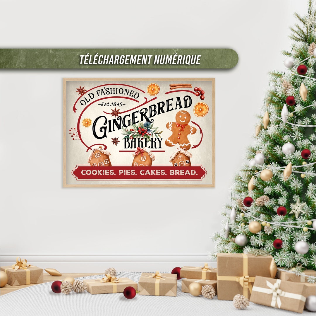 Christmas Poster to Download, Decoration for Winter, Gingerbread ...