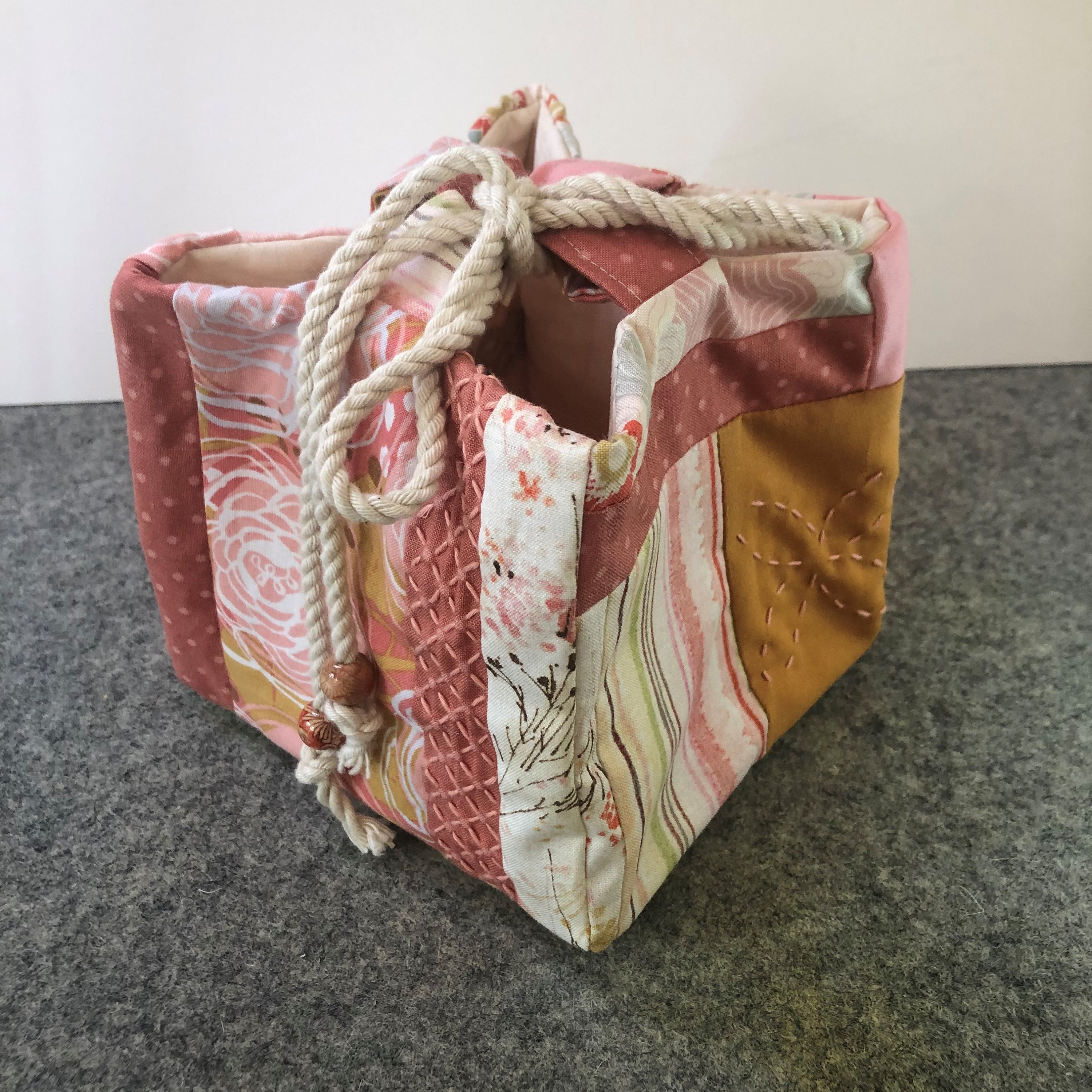 Sacks & Totes Japanese Rice Bag in Pink and Peach Craft Supplies ...