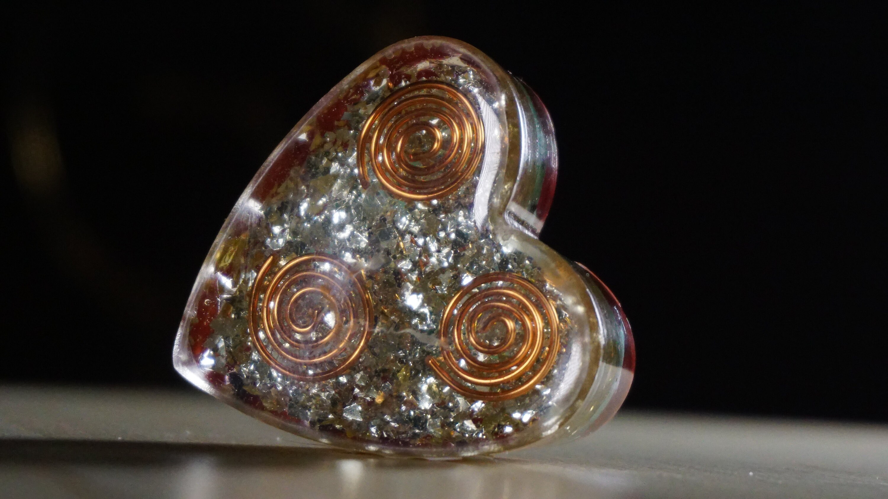 Heart-shaped Orgonite With Red Jasper and Turquoise With Copper Coils ...