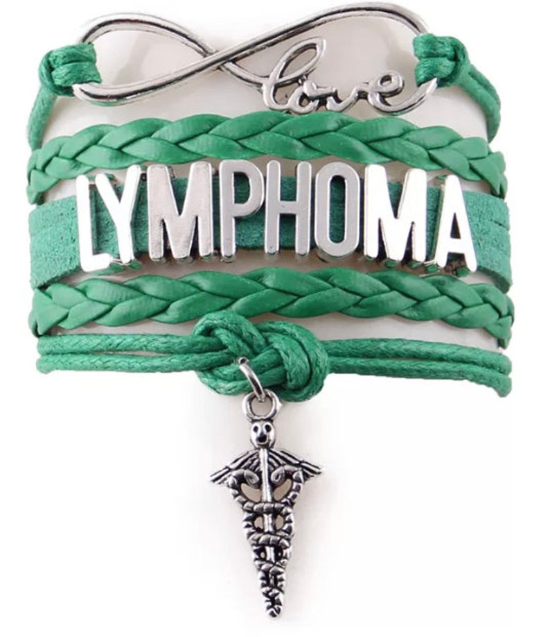 Lymphoma bracelet cancer awareness leather wrap men bracelets | Etsy