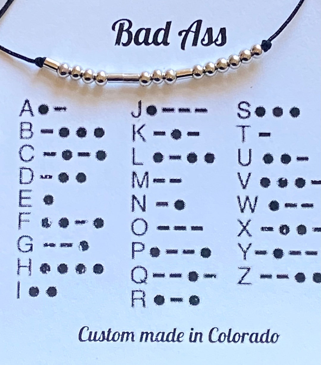 Personalized Gift for Men Gift for Woman Morse Code Bad Ass Bracelet ...