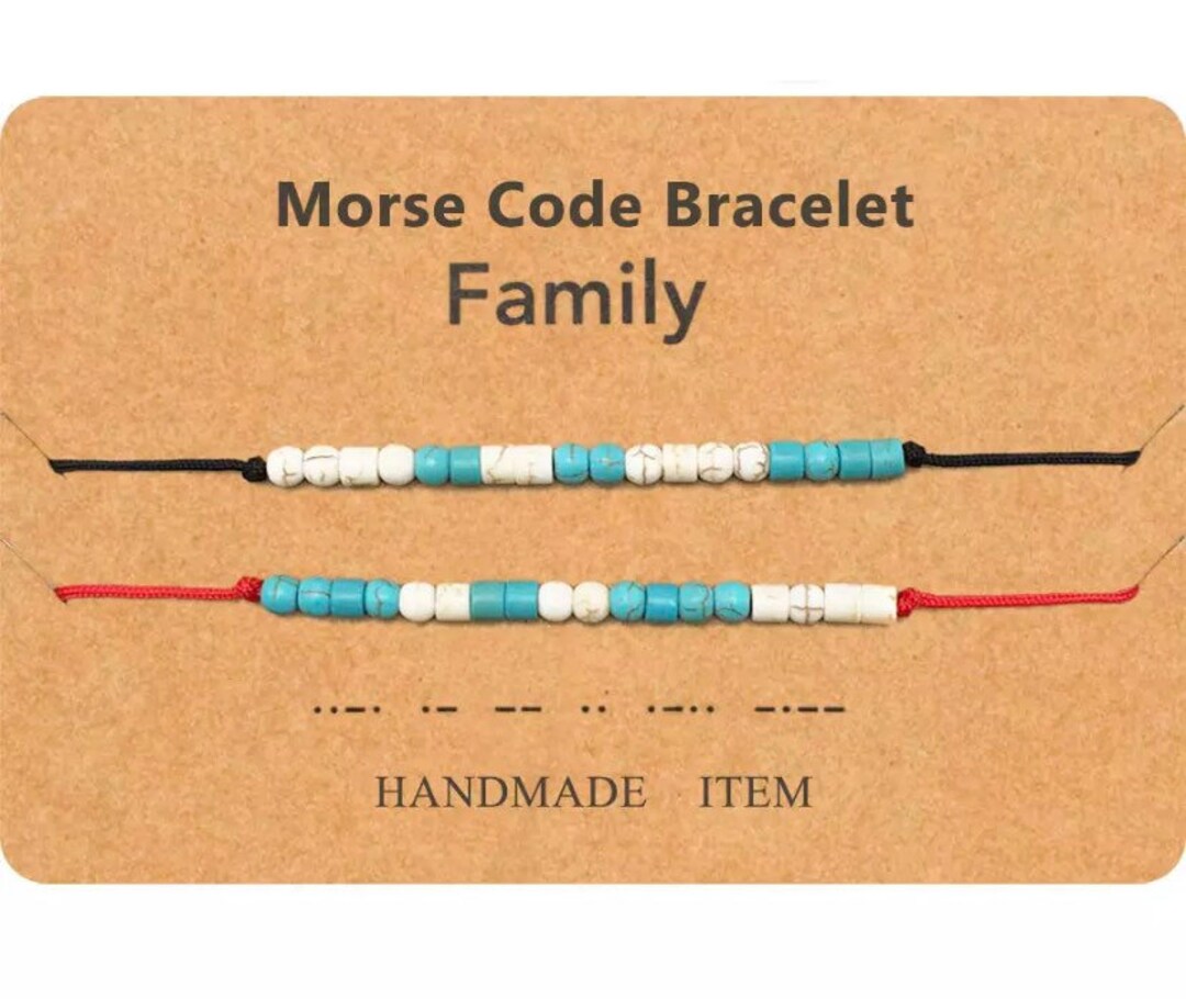 Family Morse Code Bracelet With Card Couples Matching Bracelets for Him ...