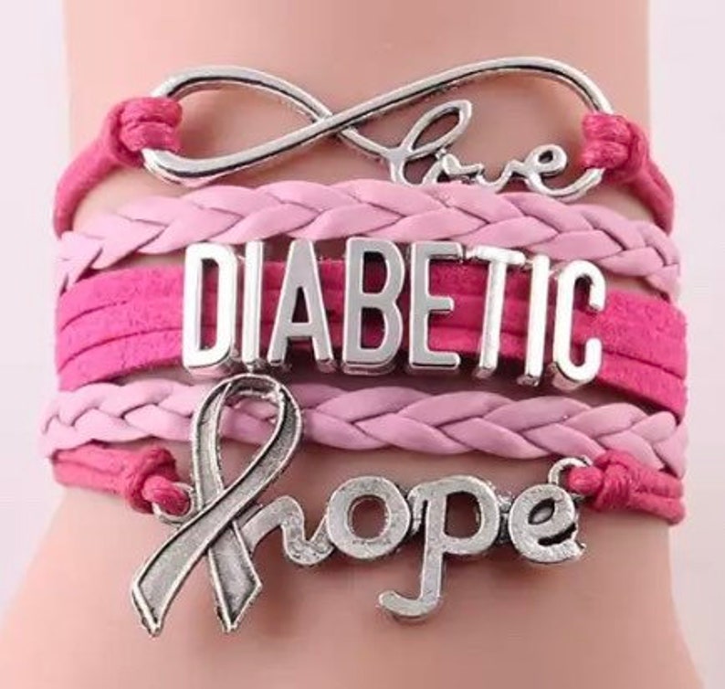 DIABETIC Medical Id Identification Bracelet Diabetes Awareness | Etsy