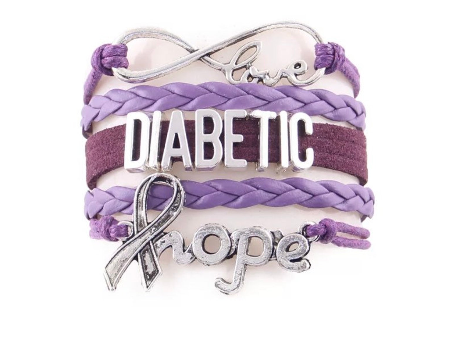 DIABETIC Medical Id Identification Bracelet Diabetes Awareness - Etsy