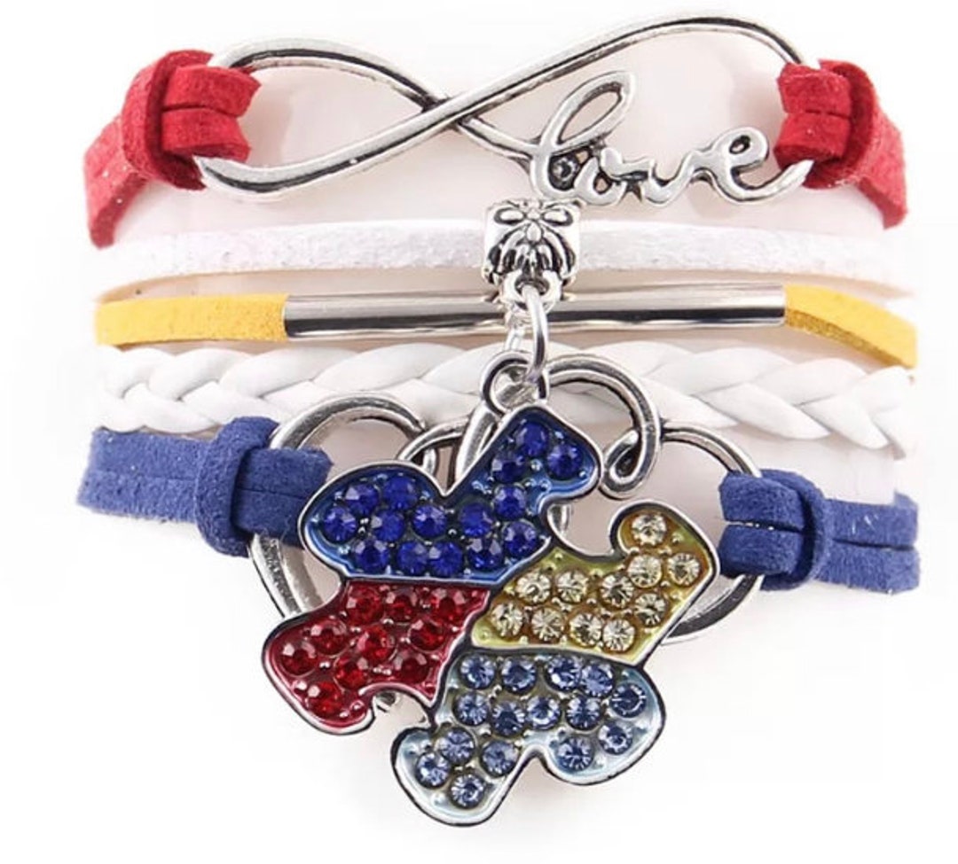 Autism Awareness Bracelet, ASD Support, Autism Jewelry, Puzzle Piece ...
