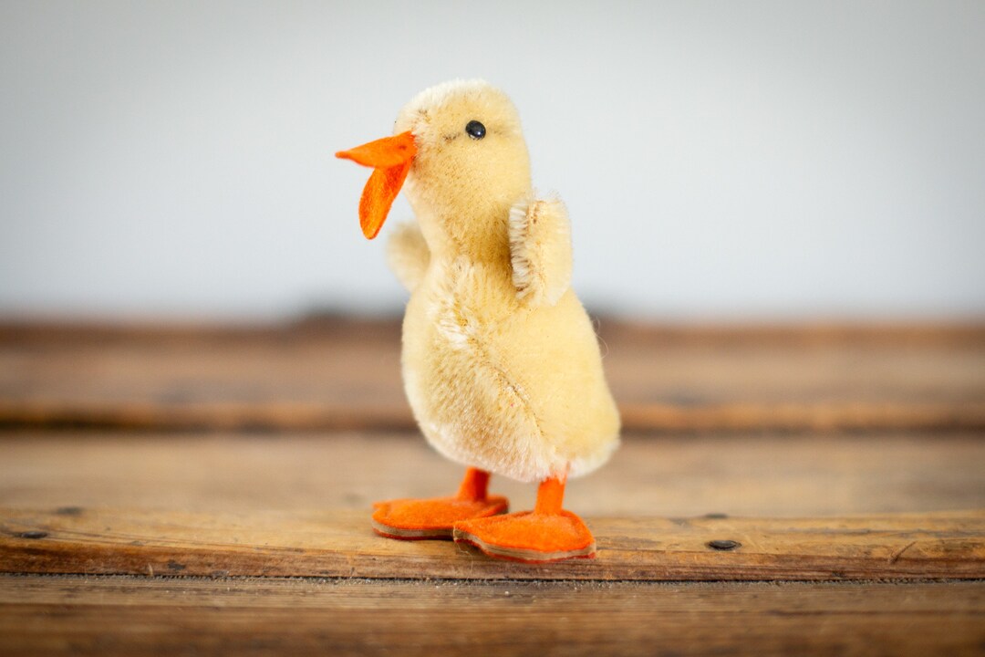 50s-60s Steiff Yellow Duck Plush Stuffed Animal Toy, 4.25", Genuine ...