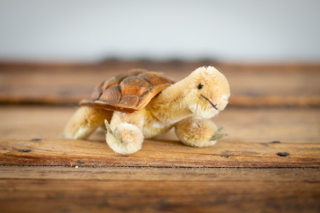 50s-60s Steiff 5.5 Slo Turtle Plush Stuffed Animal Toy, Rubber Shell ...
