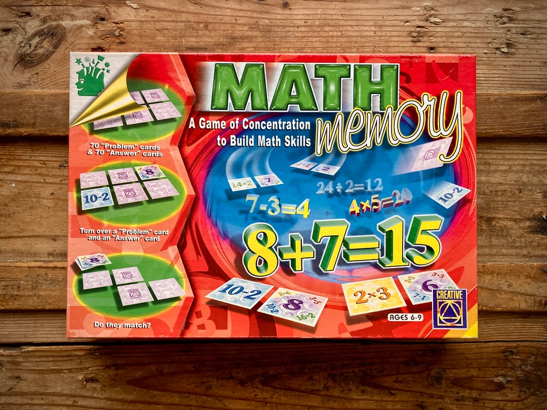 1997 Math Memory Game, Matching Cards, Vintage 90s, Complete in Box ...