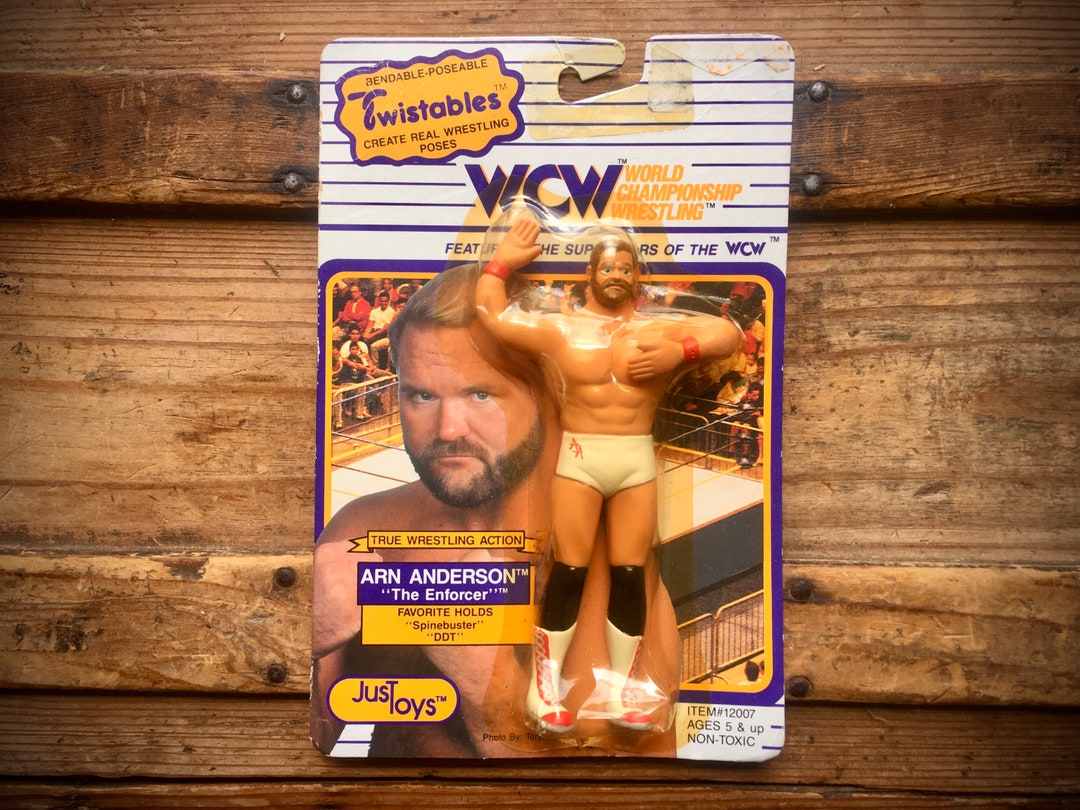 90s SEALED WCW Twistables 6" Arn Anderson the Enforcer Action Figure ...