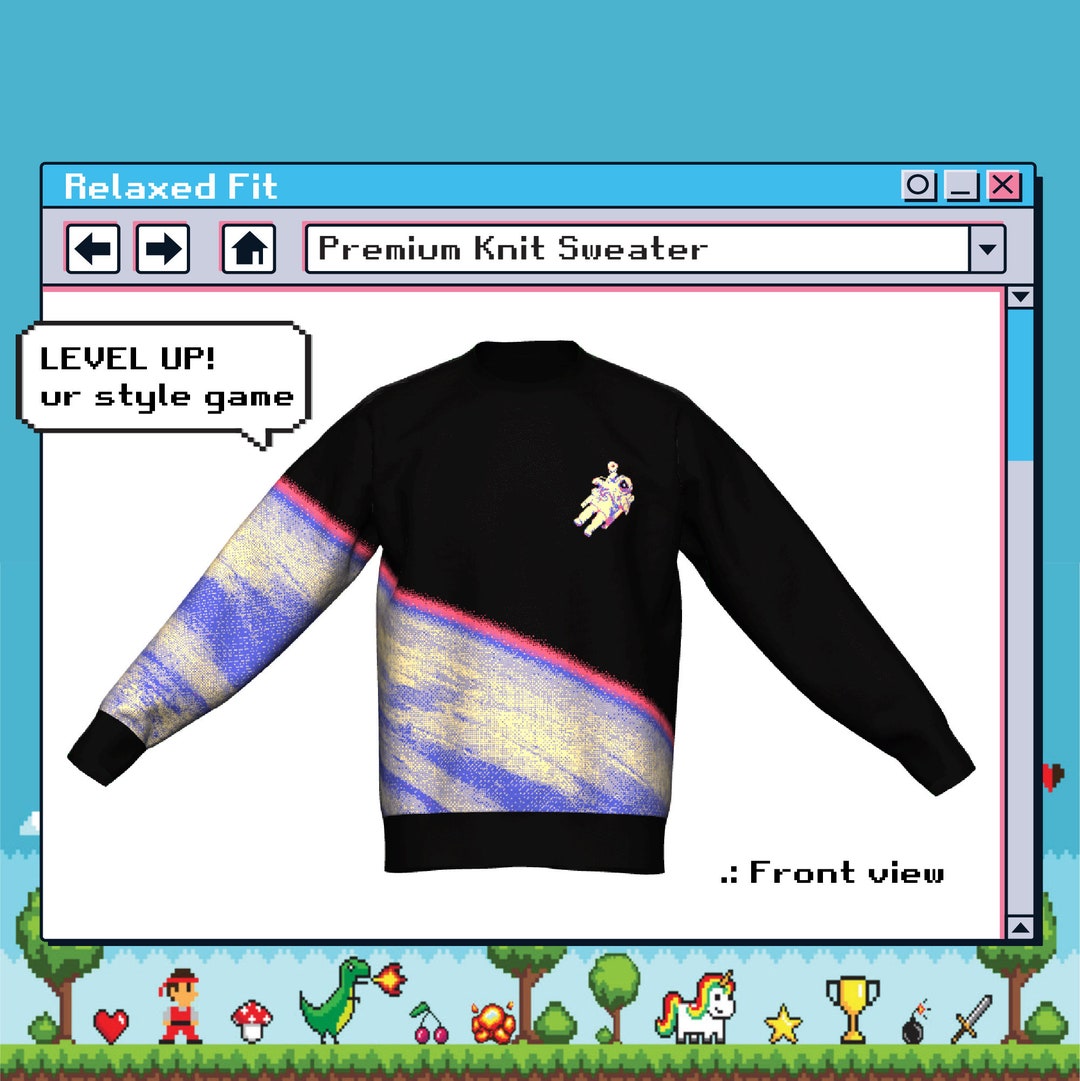 Space Sweater. Knit Harajuku Sweater. Space Walk Jumper. Astronaut ...