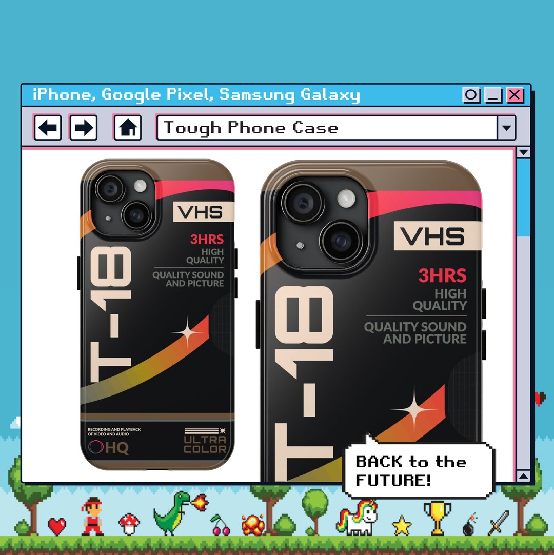 Retro iPhone Case.80s VHS Phone Case Galaxy, Pixel Case. Video Cassette ...
