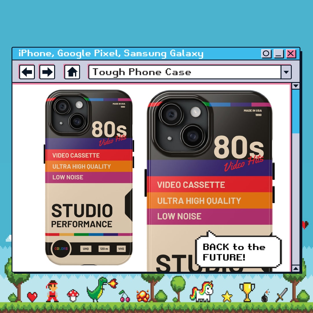VHS 80s Retro Case for Iphone, Galaxy, Pixel. Video Cassette 90s ...