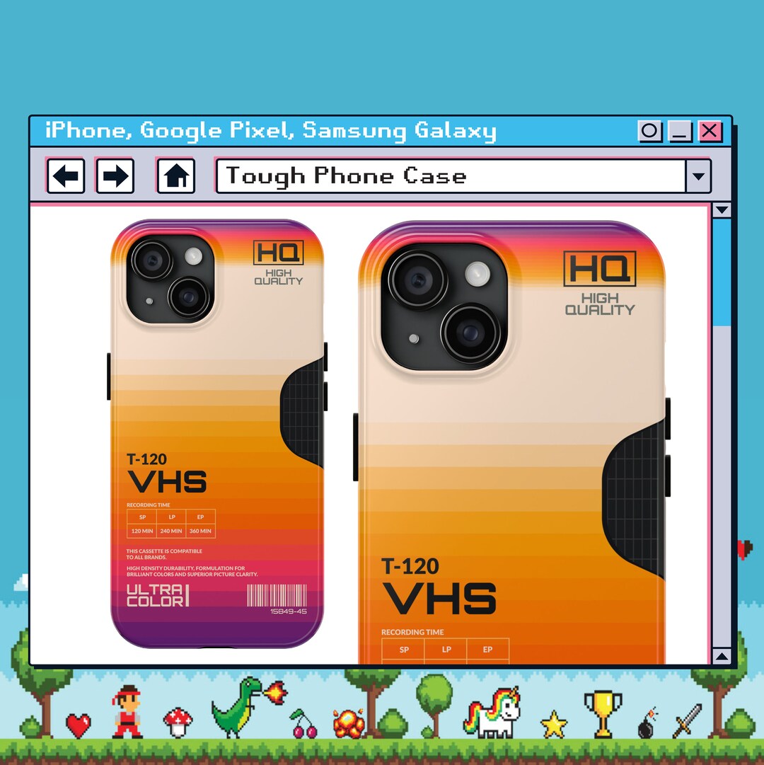 80s Retro Phone Case for Iphone, Samsung Galaxy, Google Pixel. VHS ...