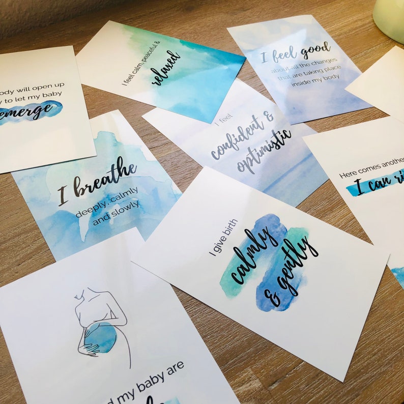 50 Birth Affirmation Cards for Labor and Delivery - Printable Cards for ...