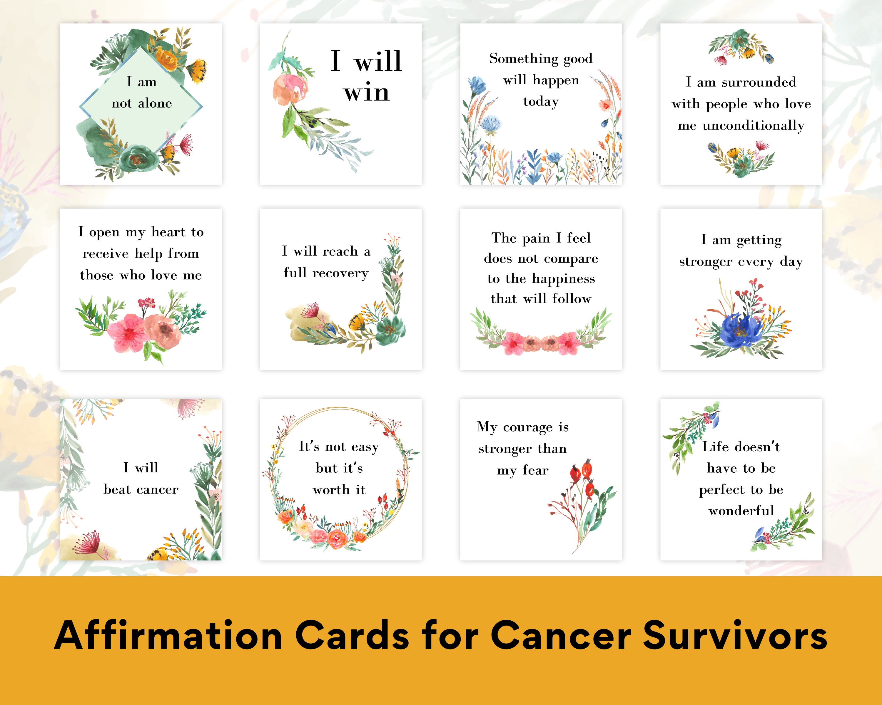 12 Positive Affirmations to Encourage Cancer Survivors | Printable ...