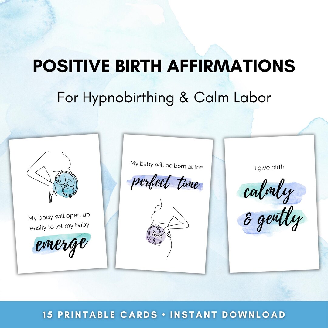 Birth Affirmation Cards Printable | Hypnobirthing & Positive Labor ...