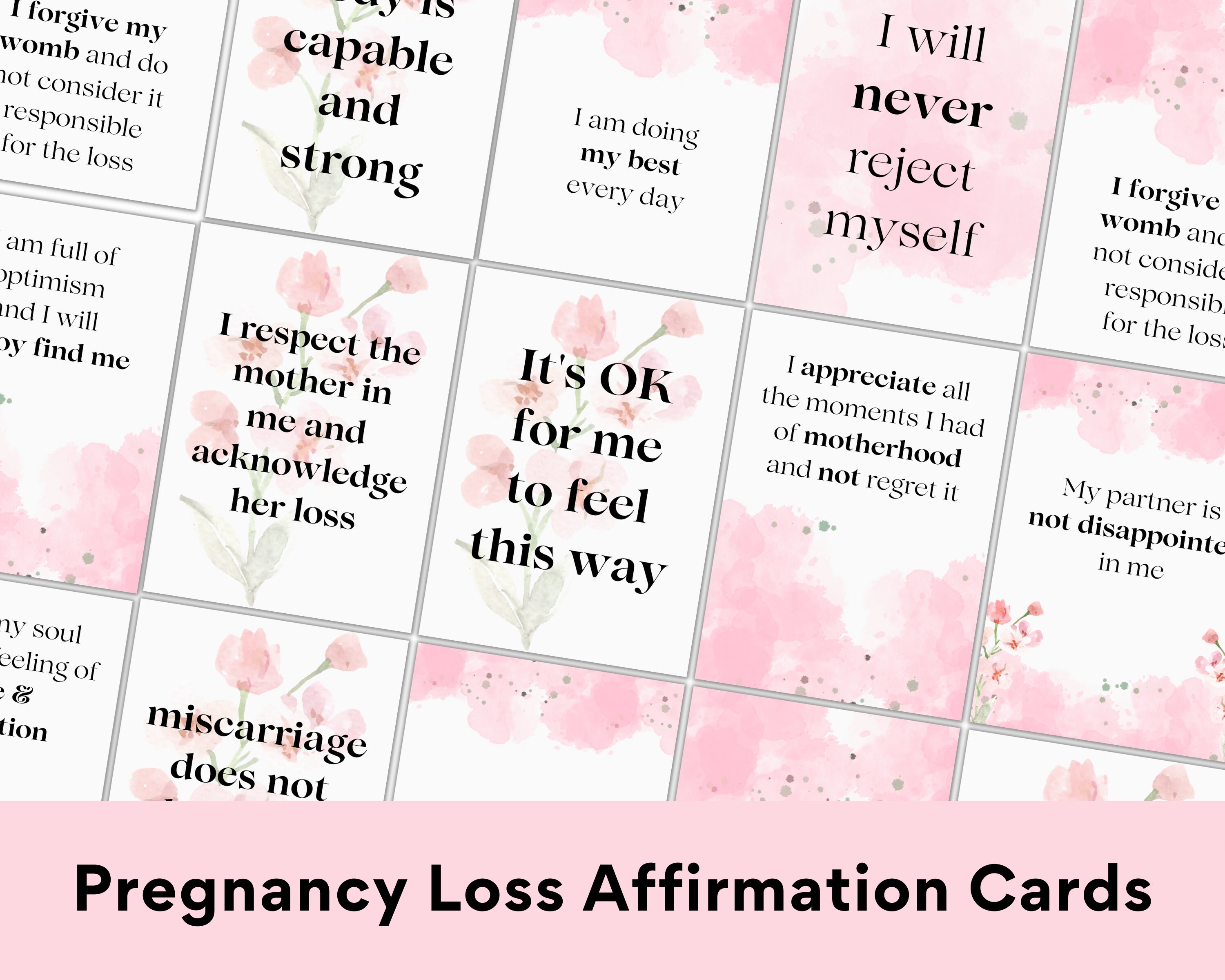 Miscarriage Affirmation Cards for Pregnancy Loss | Digital Affirm Card ...