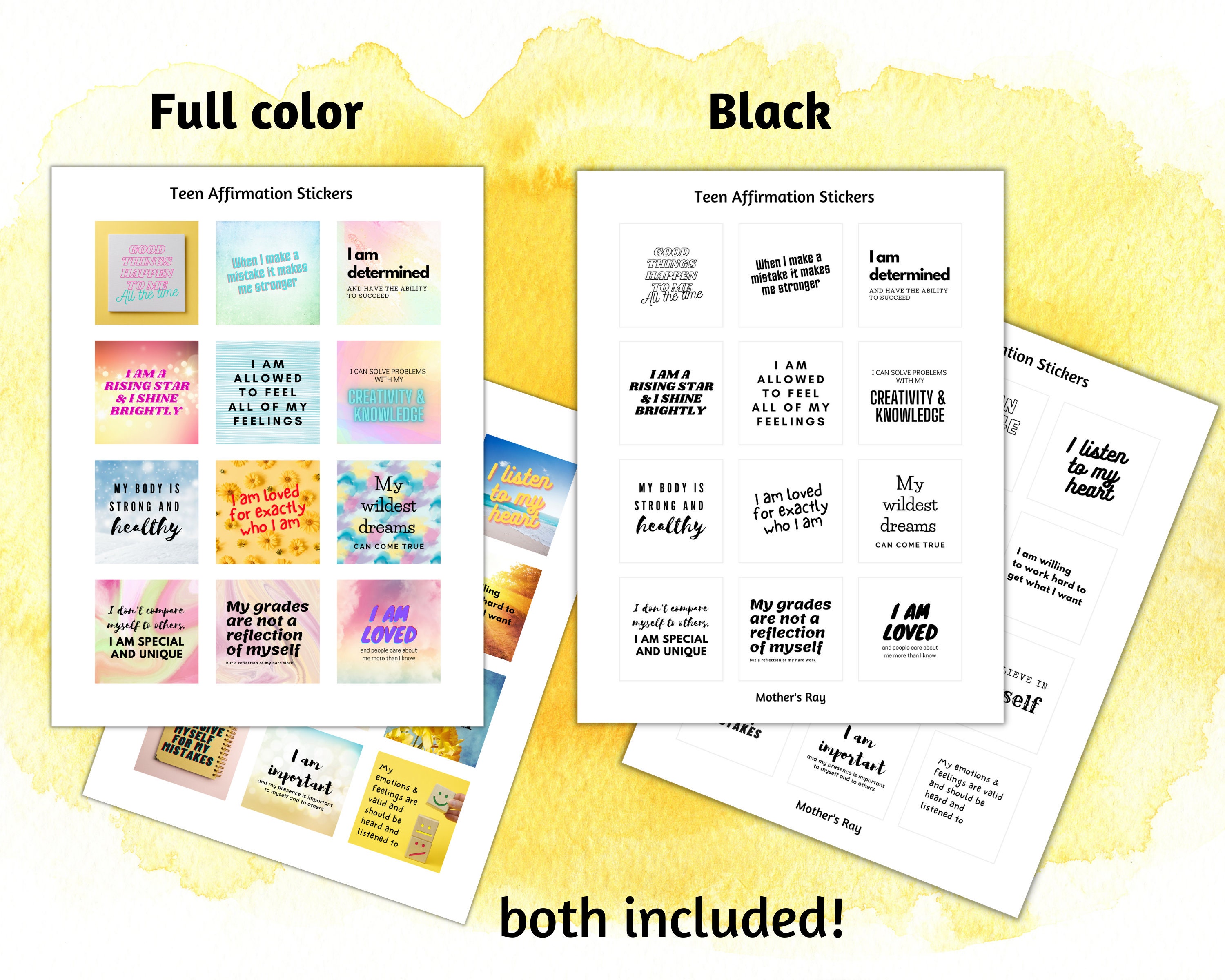 Printable Affirmations Stickers for Teens Get BACK TO SCHOOL With ...