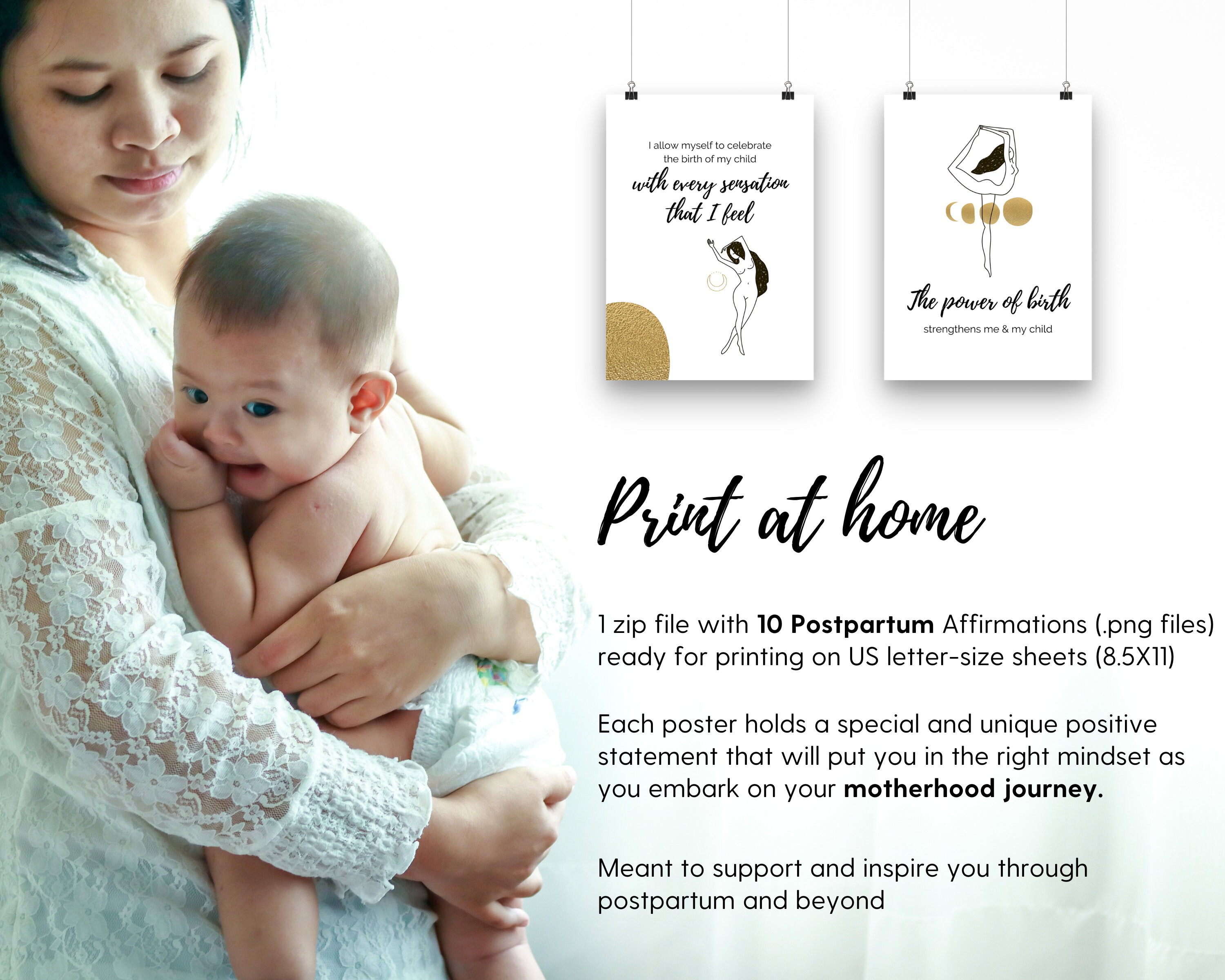 10 Postpartum Affirmation POSTERS New Mama Digital Affirm - Etsy