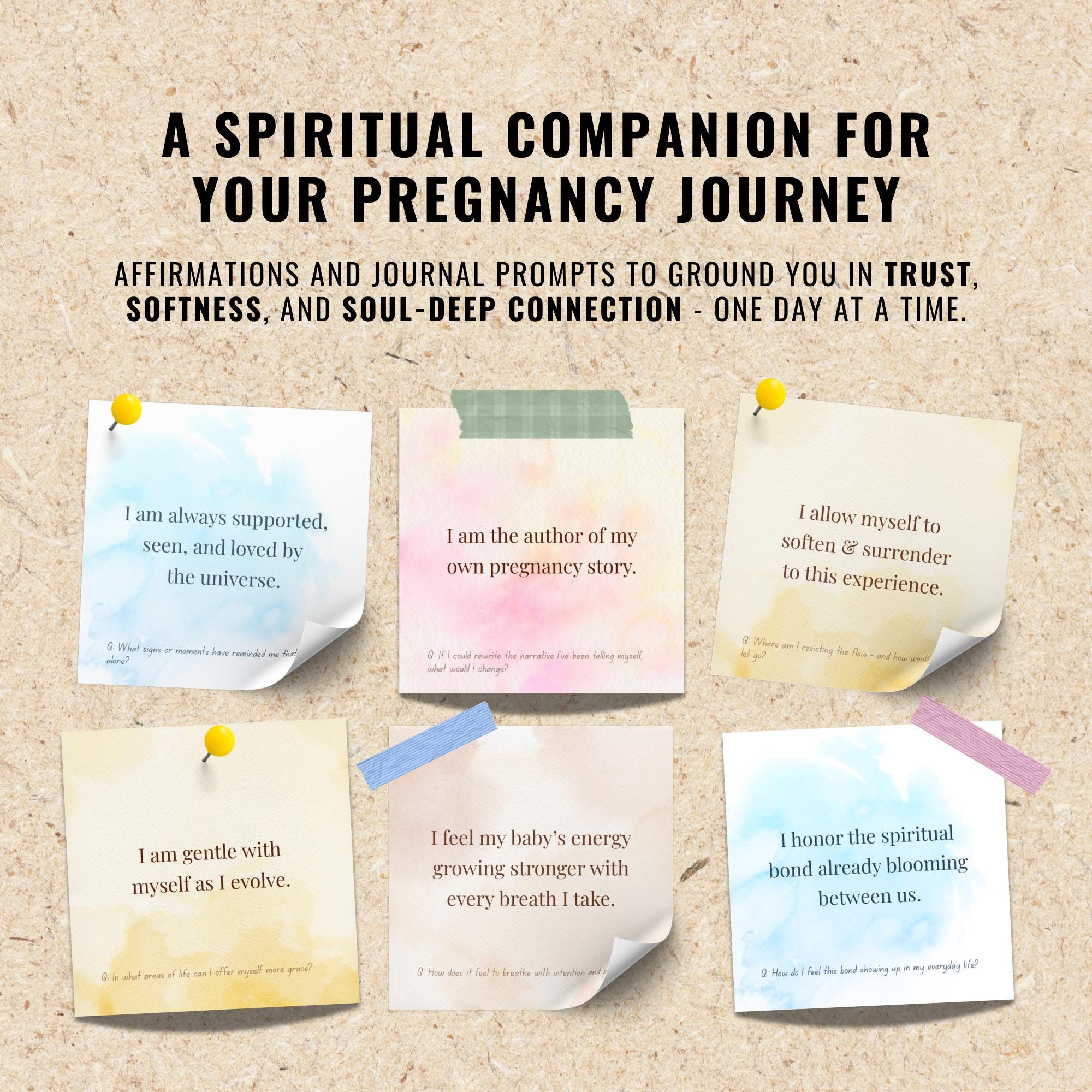 Pregnancy Affirmation Cards: Soulful Journal Prompts (printable PDF) - Etsy