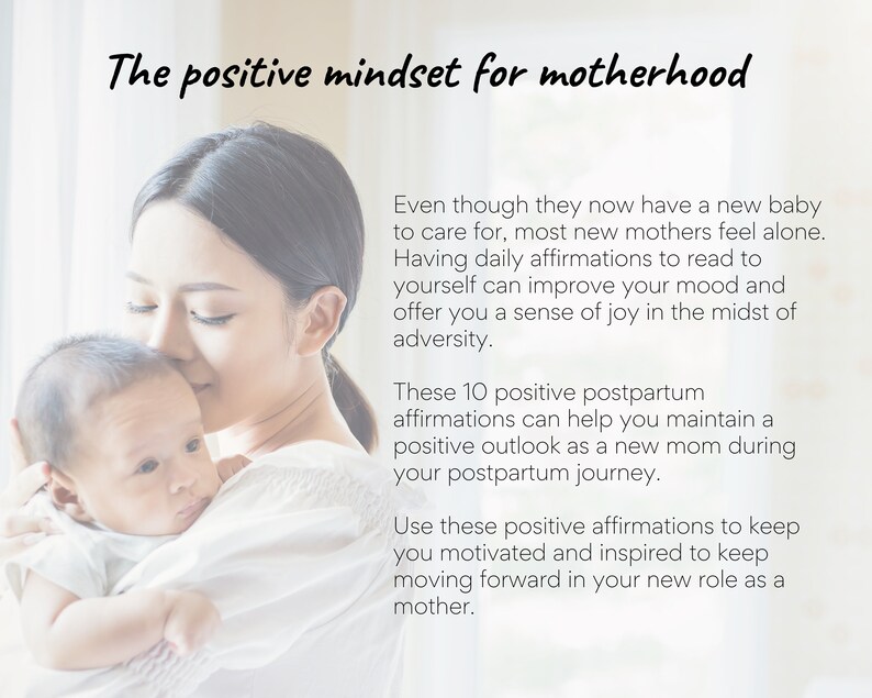 Postpartum Affirmation Cards: New Mom Support (PDF Digital Download) - Etsy