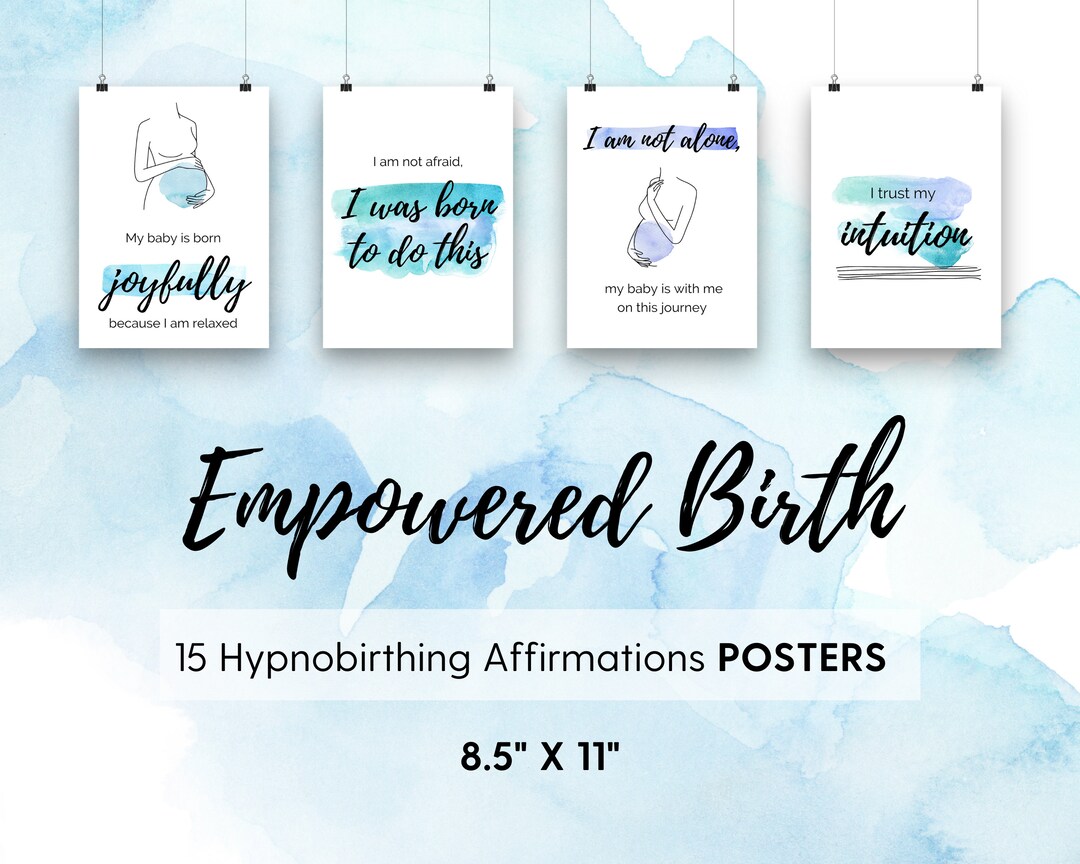 Hypnobirthing Affirmation Posters: Empowered Birth, Positive Pregnancy ...
