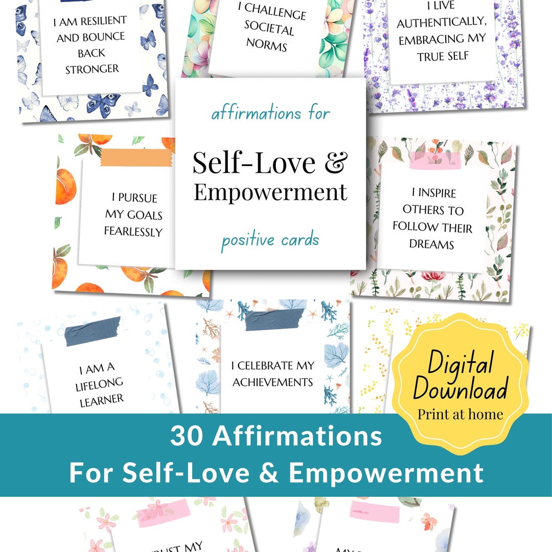 Empowerment Affirmation Cards: Self-love Quotes (PDF Digital Download ...