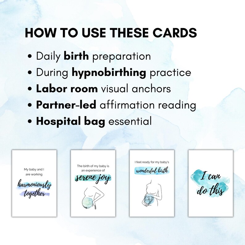 Birth Affirmation Cards Printable | Hypnobirthing & Positive Labor ...