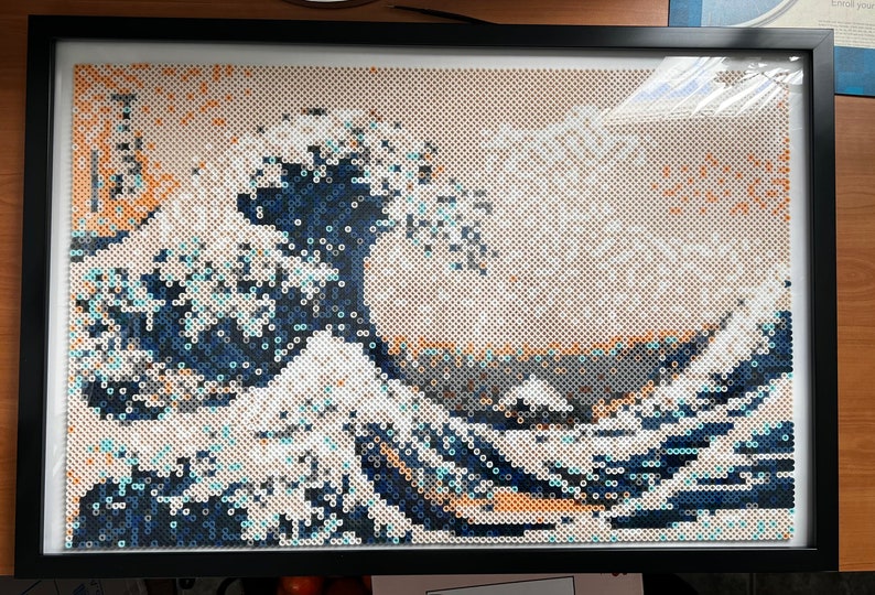 The Great Wave off Kanagawa | Perler Bead Wall Art - Etsy