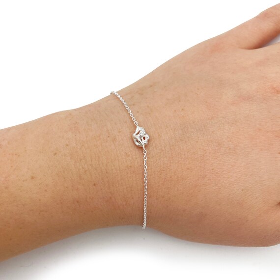 Dainty Chain Bracelet Designer Jewelry Sterling Silver Chain Bracelet Free Form Asteria Chain Bracelet Tiny Silver Bracelet Etsy