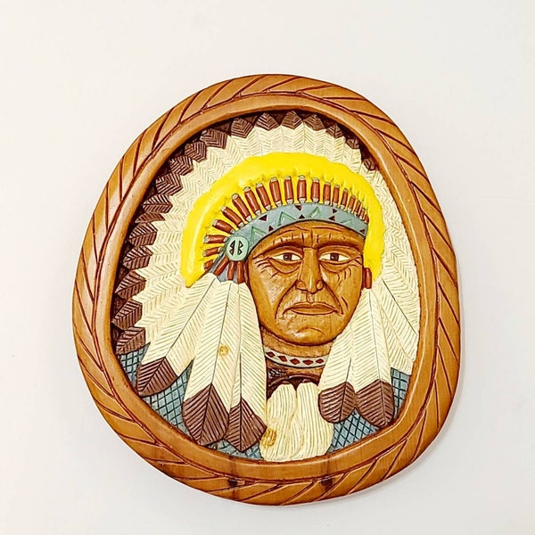 Indian Chief Wood Carving - Etsy