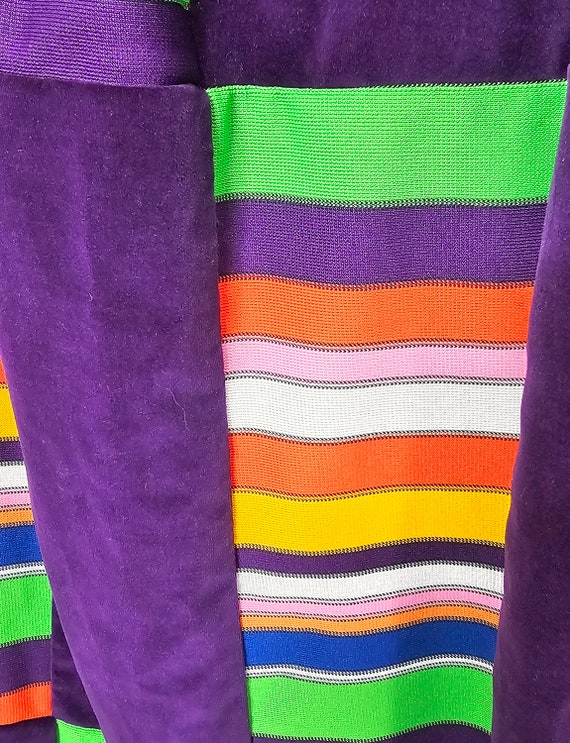 Vintage 1970s Rainbow Skirt and Vest, Velvet, Patchwo… - Gem