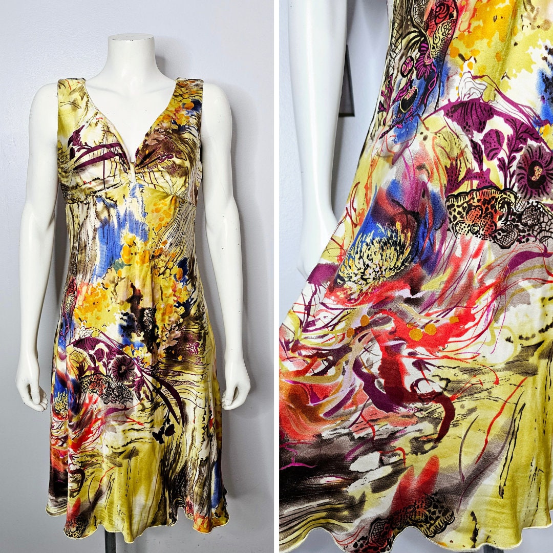 Vintage 1990s Silk Dress, Bias Cut, Cartise, Yellow - Etsy