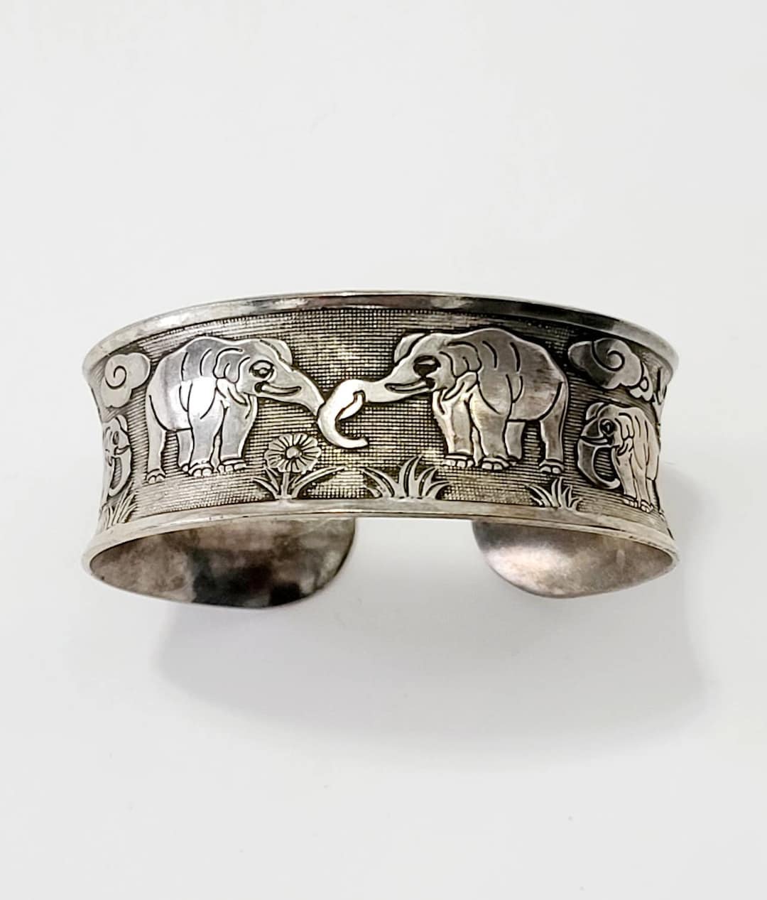 Vintage Elephant Cuff Bracelet 90s Bracelet Silver Silver - Etsy