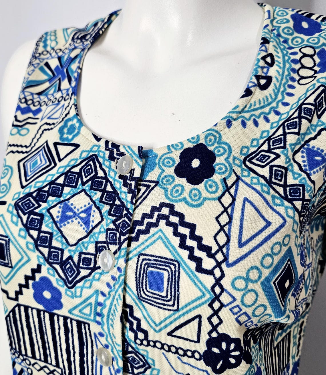 Vintage 1960s Micro Mini Dress, MOD, Geometric, Floral, Poly Knit - Etsy