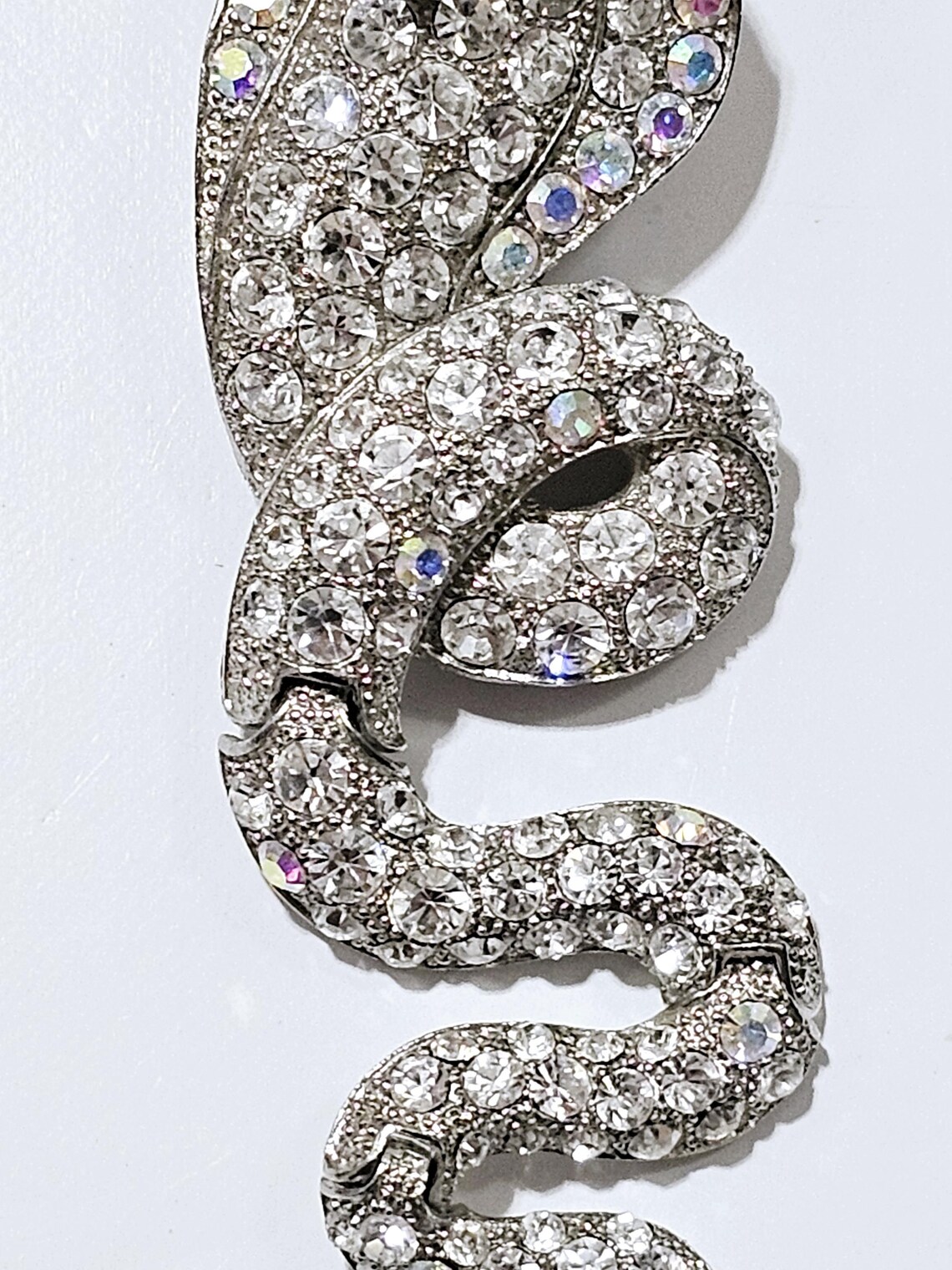 Vintage 1980s Cobra Snake Brooch, Articulated, Crystals, Rhinestones ...