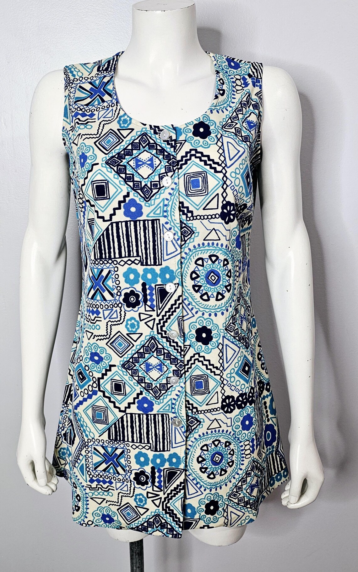 Vintage 1960s Micro Mini Dress, MOD, Geometric, Floral, Poly Knit - Etsy