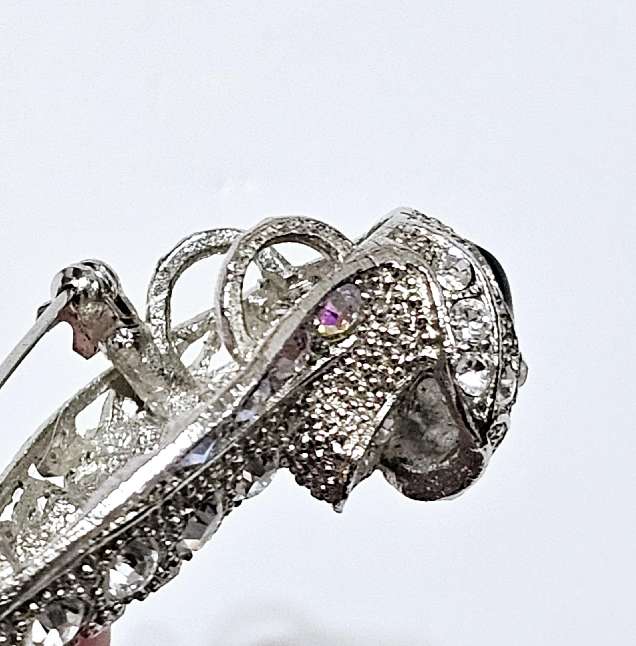 Vintage 1980s Cobra Snake Brooch, Articulated, Crystals, Rhinestones ...