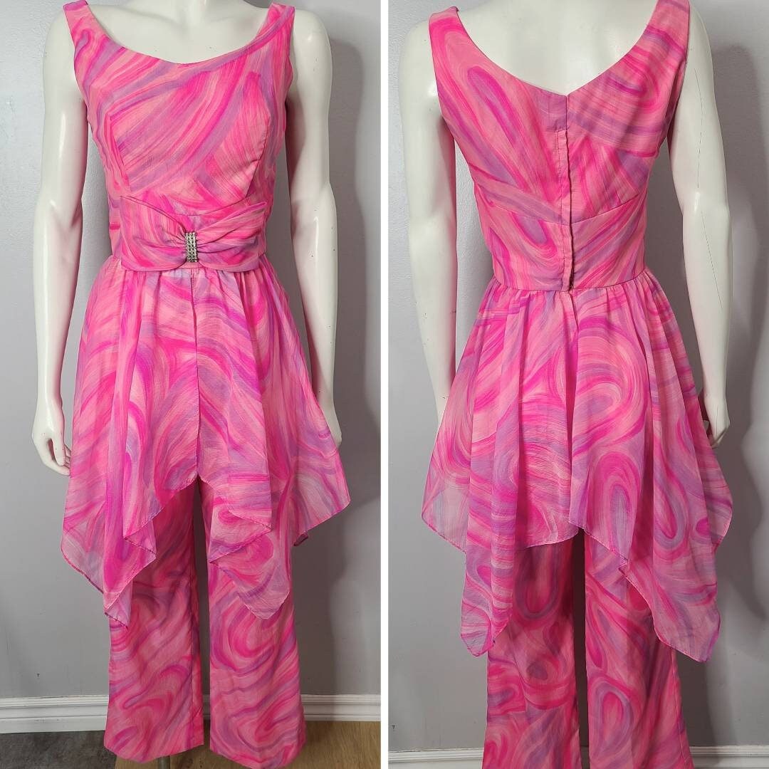 1960s Pant Set Vintage Top and Pants Barbiecore Swirl - Etsy