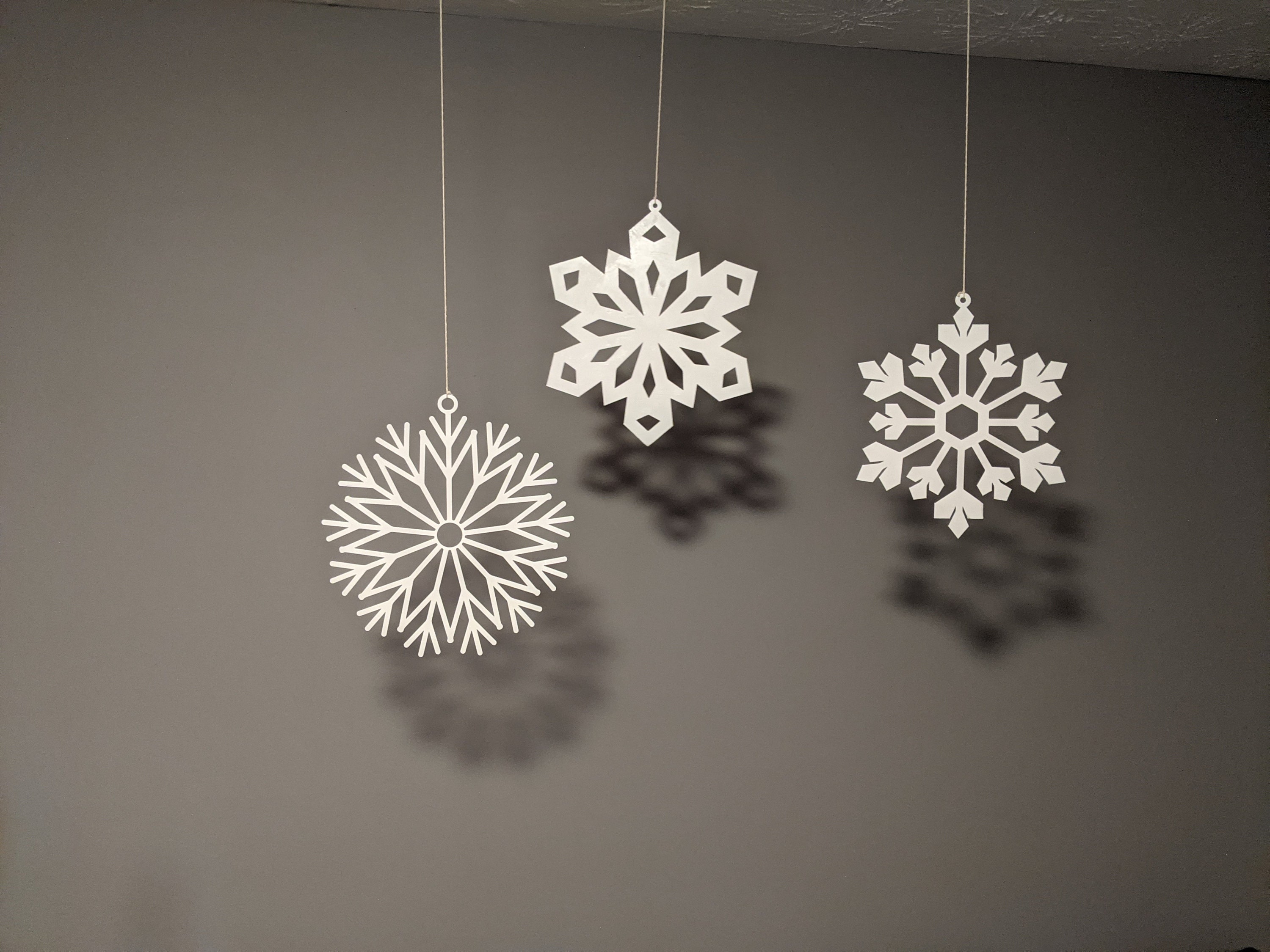 Set of 3 Extra Large (16 Inch) Hanging Snowflakes Decorations, 3d ...