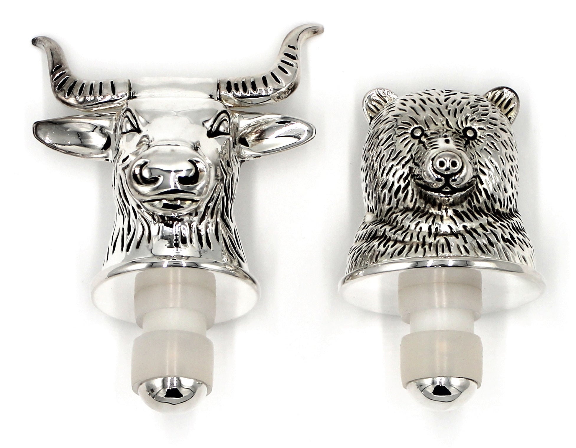 Neiman Marcus Bull and Bear Wine Bottle Stoppers - New York Stock ...