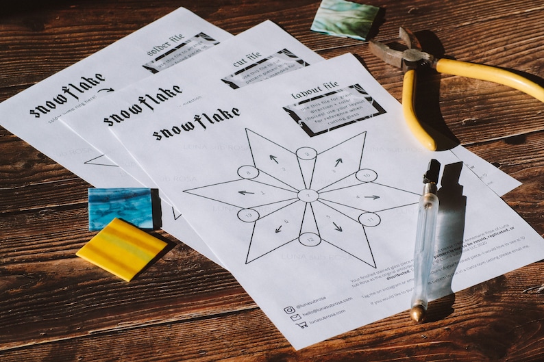 Stained Glass Snowflake Pattern Christmas Beginner Stained - Etsy